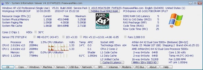 SIV (System Information Viewer) 4,21 - Hiển thị tất cả thông tin về máy ...