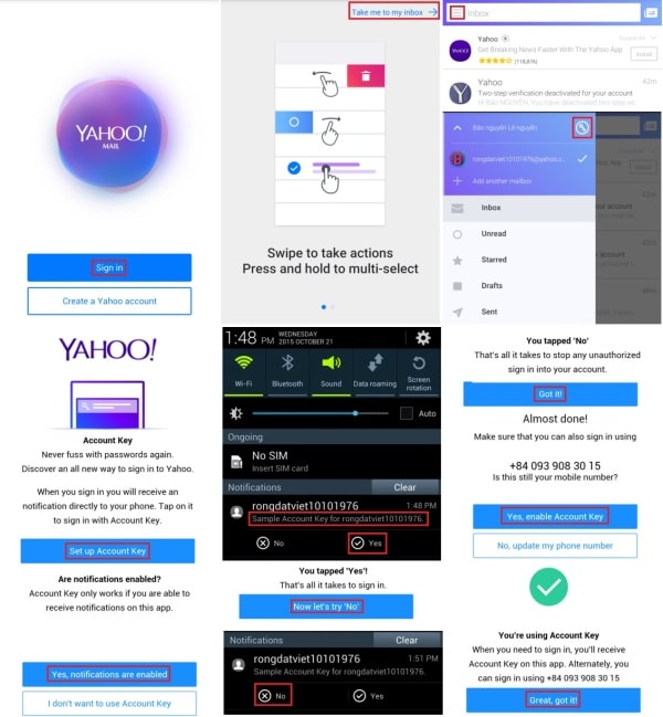 Đăng nhập Yahoo! Mail: Không cần nhập mật khẩu